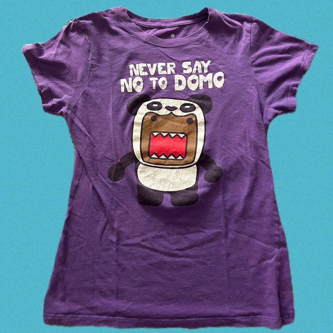 domo kun "never say no to domo" purple tee has... - Depop