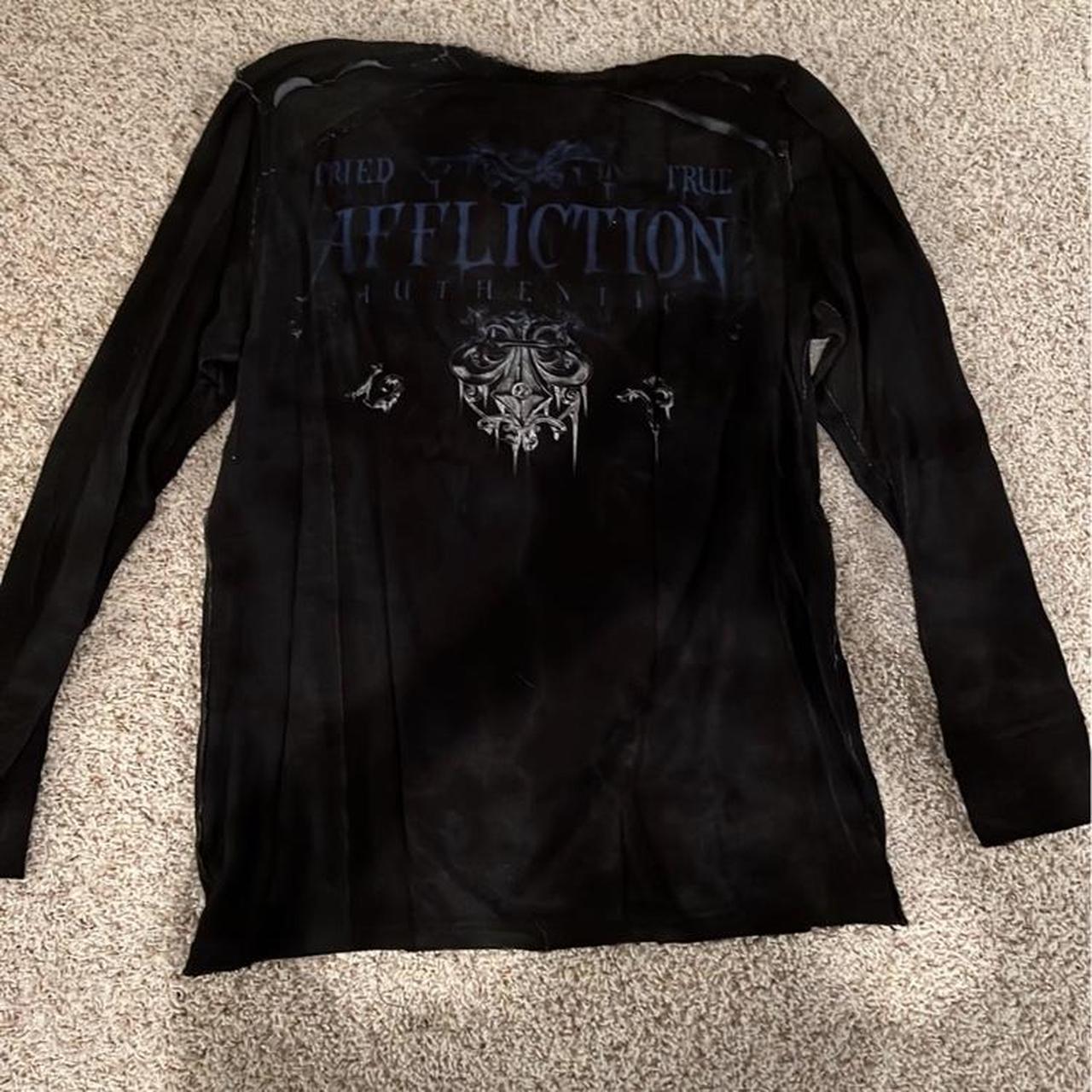 DUMB RARE REVERSIBLE KNIT AFFLICTION SHIRT #sematary... - Depop