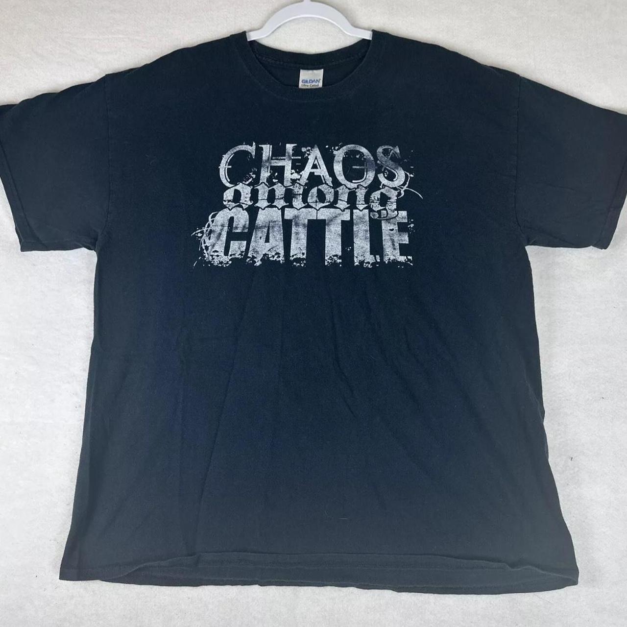 Vtg Y2K Chaos Among Cattle Metal Band Tshirt Black... - Depop