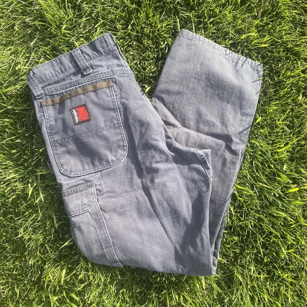 wrangler riggs carpenter pants 34x32 nice dark... - Depop