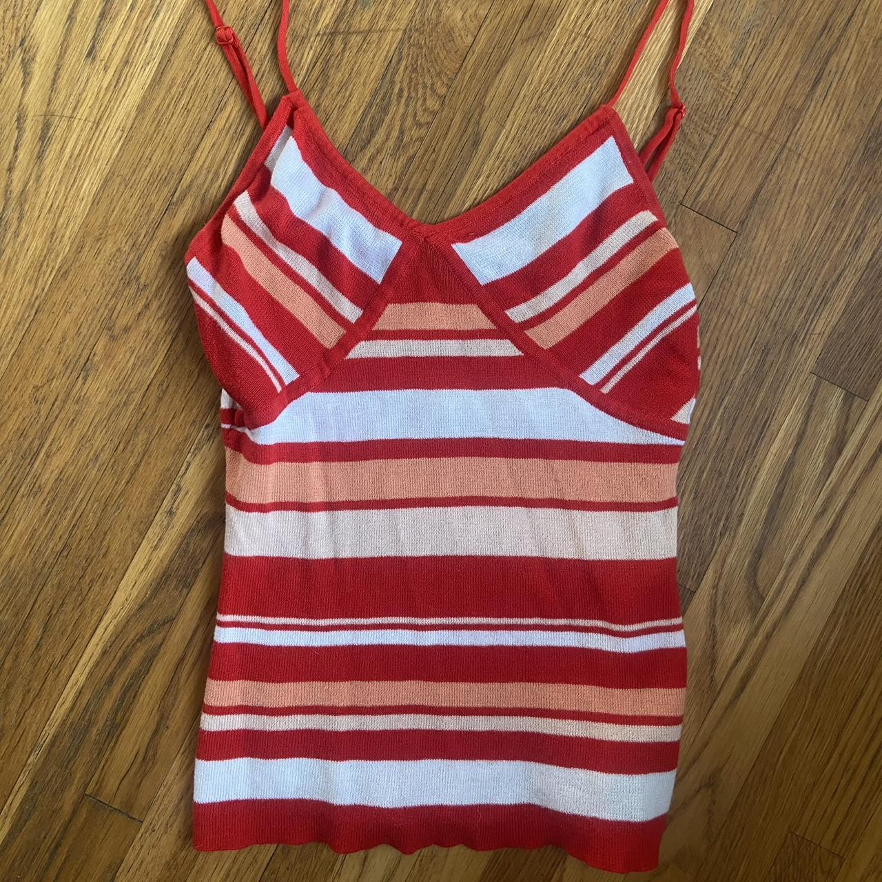 Cute red & orange striped Y2K tank from Bebe. Can... - Depop