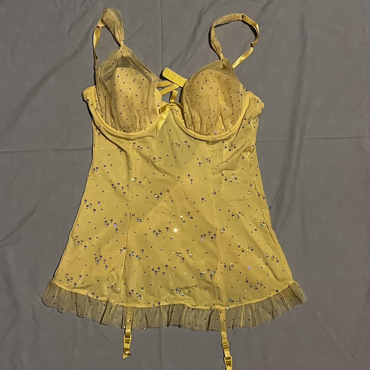 Yellow Victoria's Secret Corset Top, Designed with... - Depop