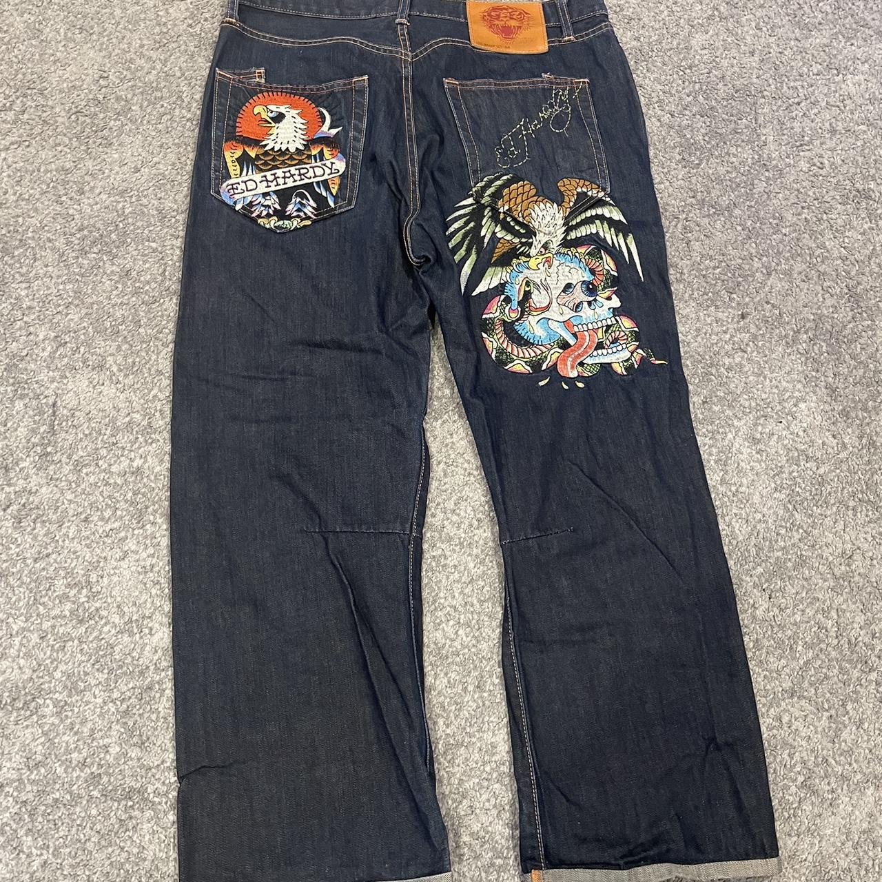 Ed hardy vintage jeans very rare 38x34 - Depop