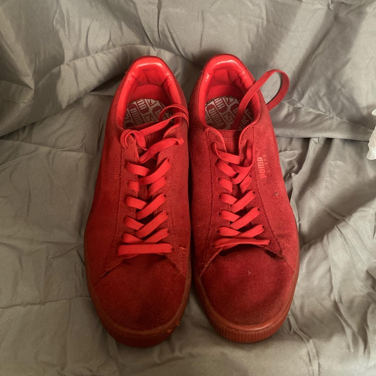 Puma Red Suede Sneakers Trainers US Men 12 - Depop