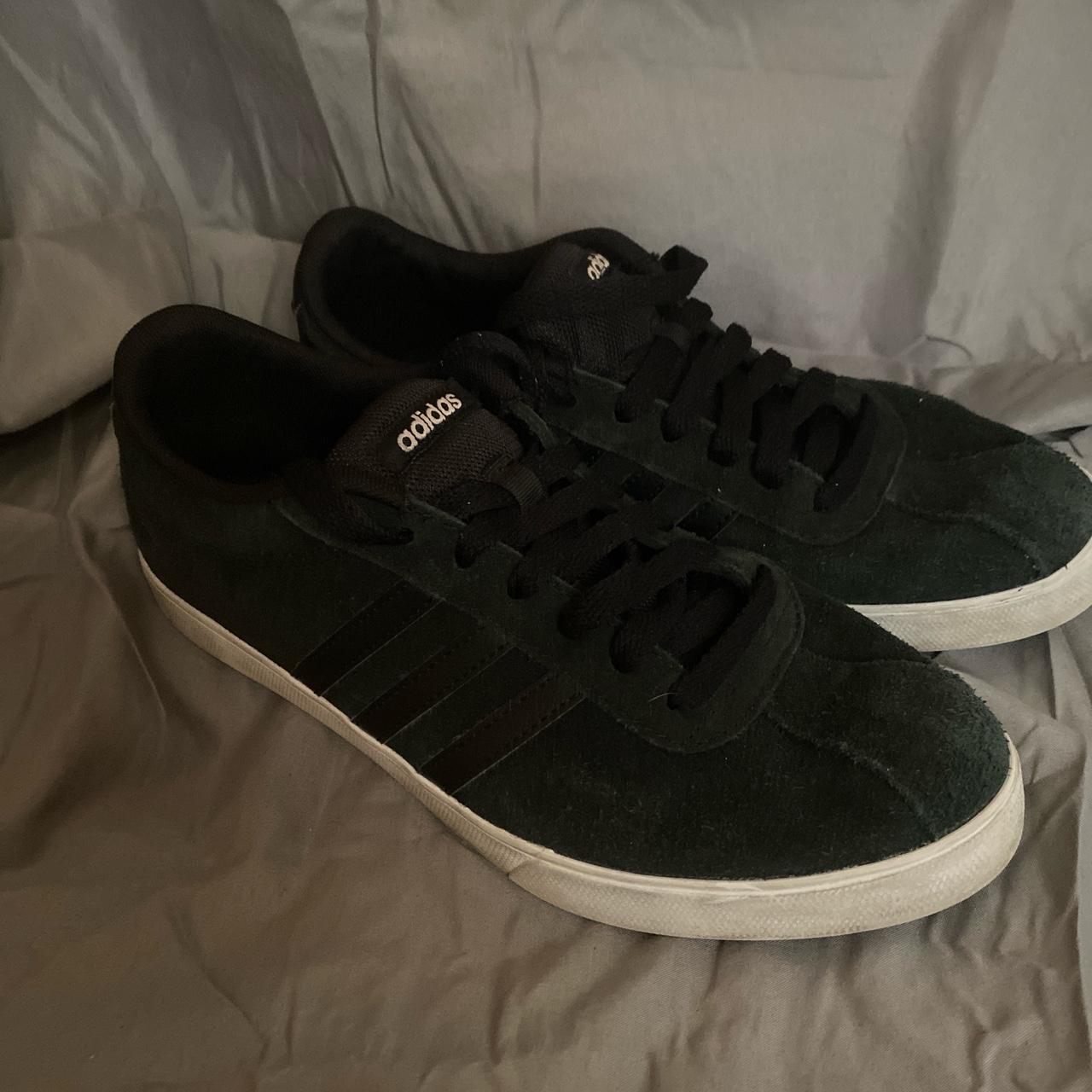 Adidas court side black suede size 8 1/2 - Depop