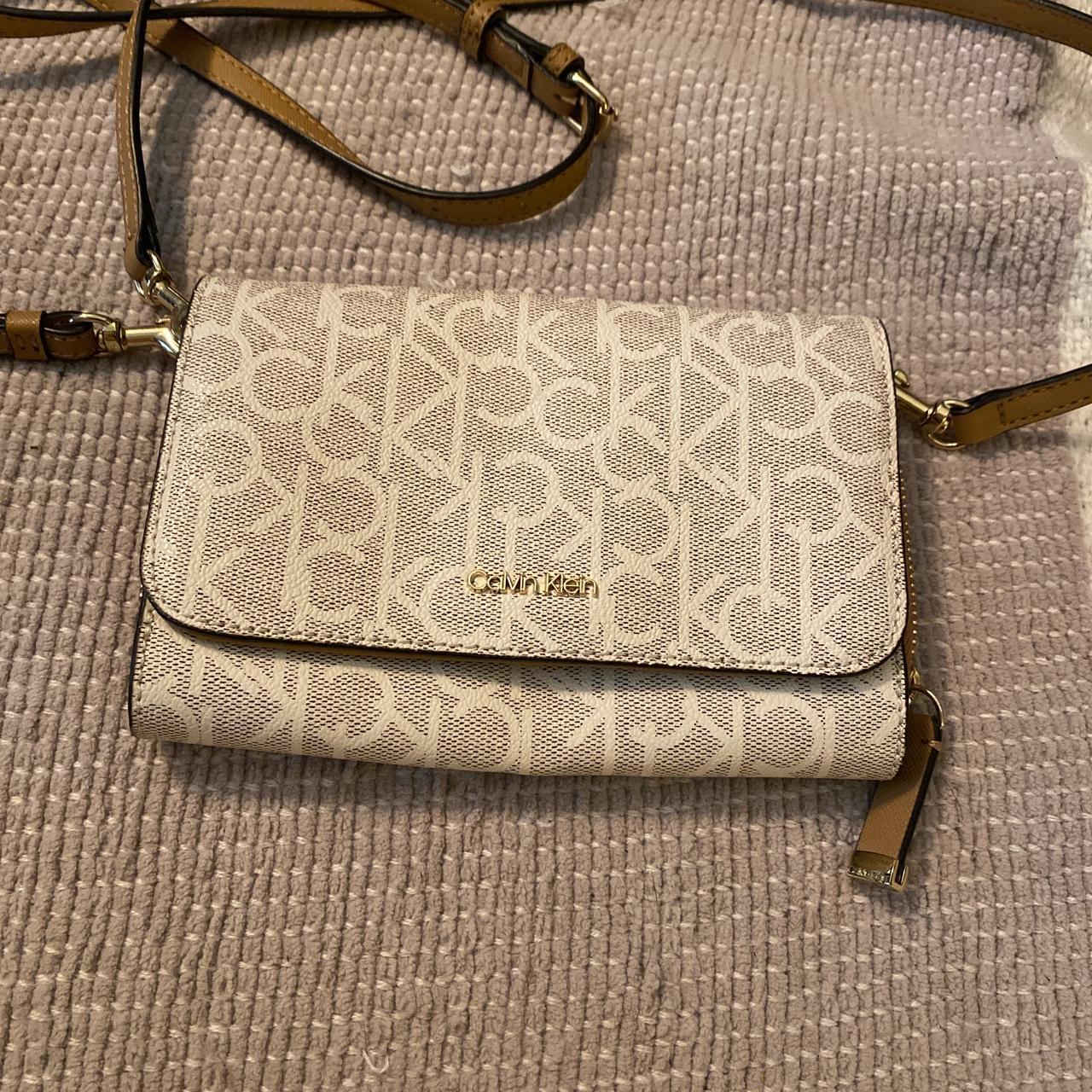 BIEGE CALVIN KLEIN CLUTCH PURSE WALLET HANDBAG CK... - Depop
