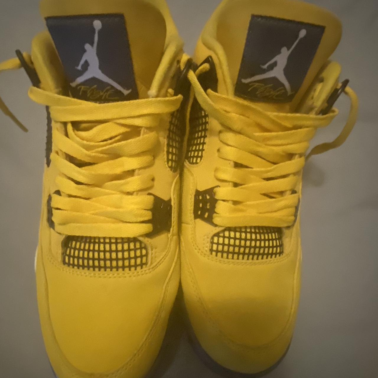 Jordan 4 yellow lighting Size:13 Like new Text me... - Depop