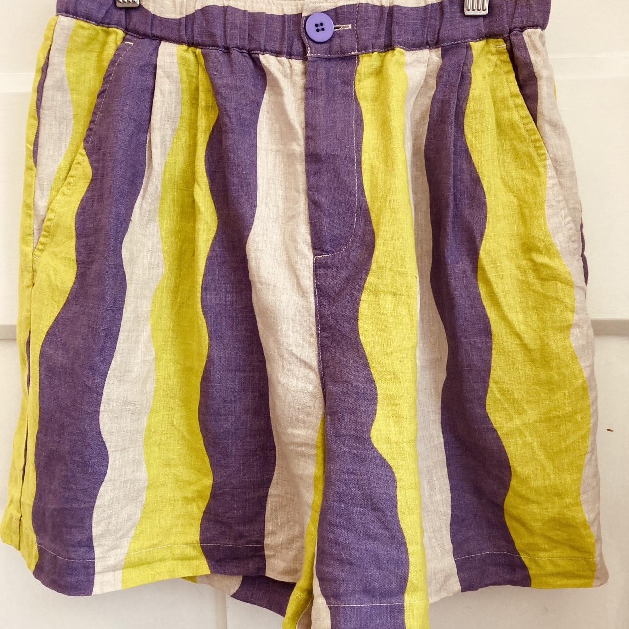 Gorman lilac and lime linen shorts from their Green... - Depop