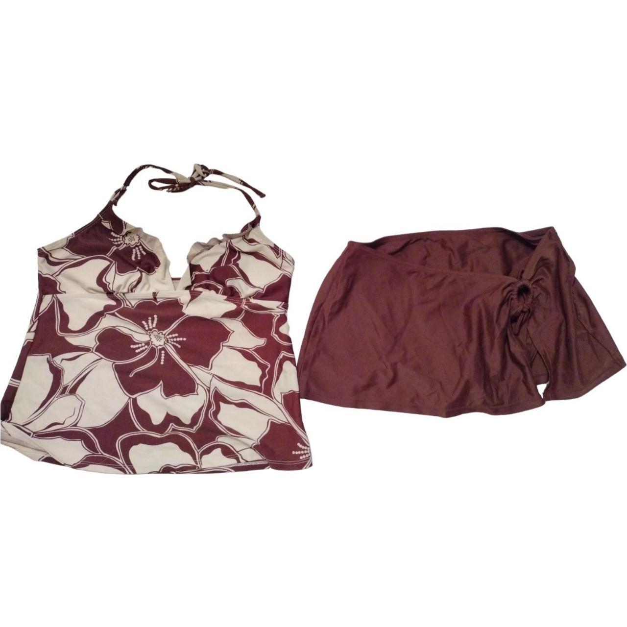 Women's Brown and Cream Bikinis-and-tankini-sets | Depop