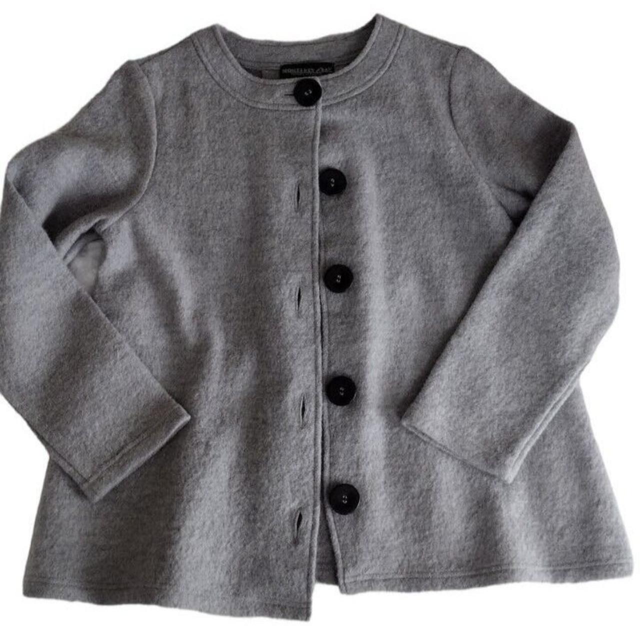 Women's Jacket Gray Button-Up Blazer Jacket. Large... - Depop