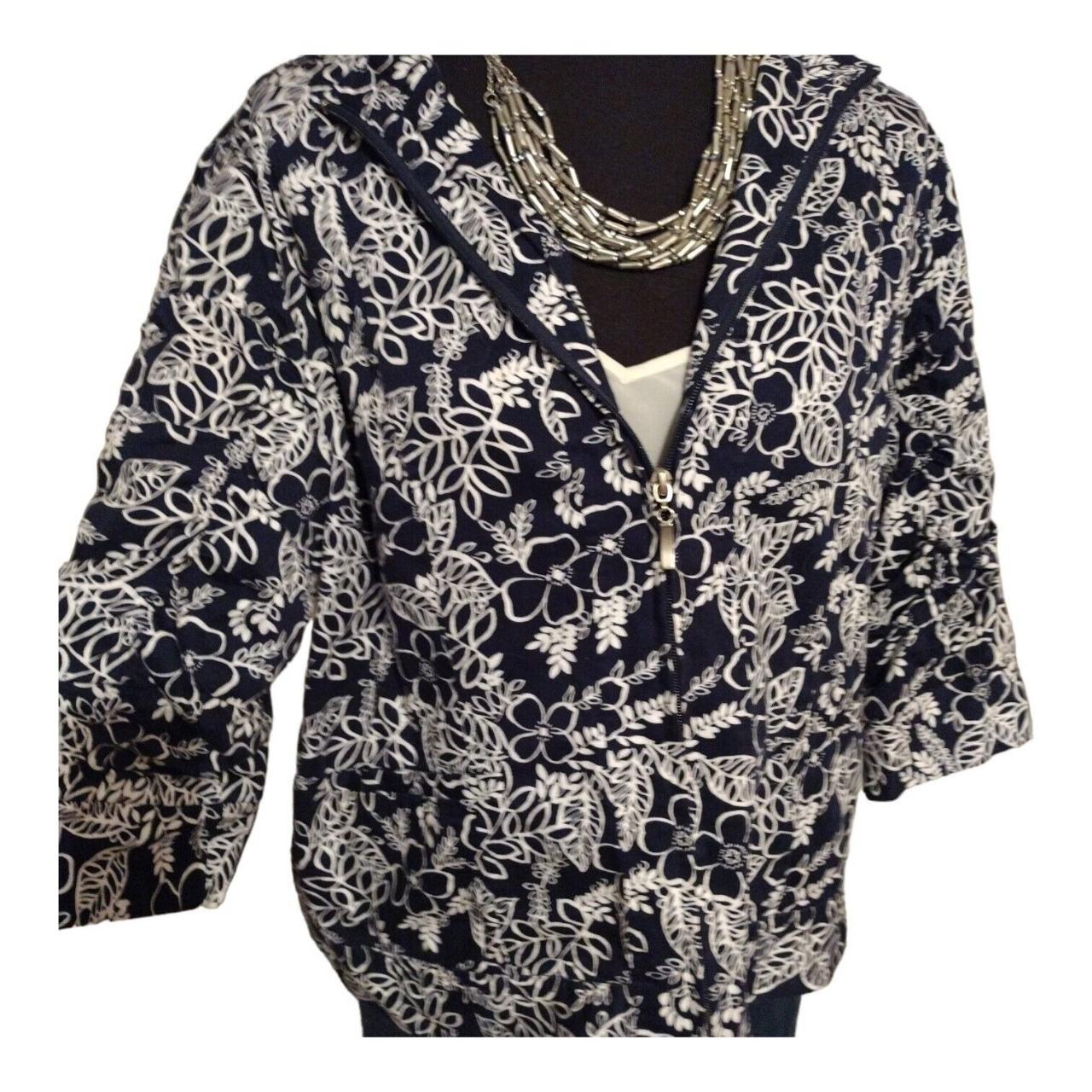 BonWorth Womens Jacket Casual Career Blue White 3/4... - Depop