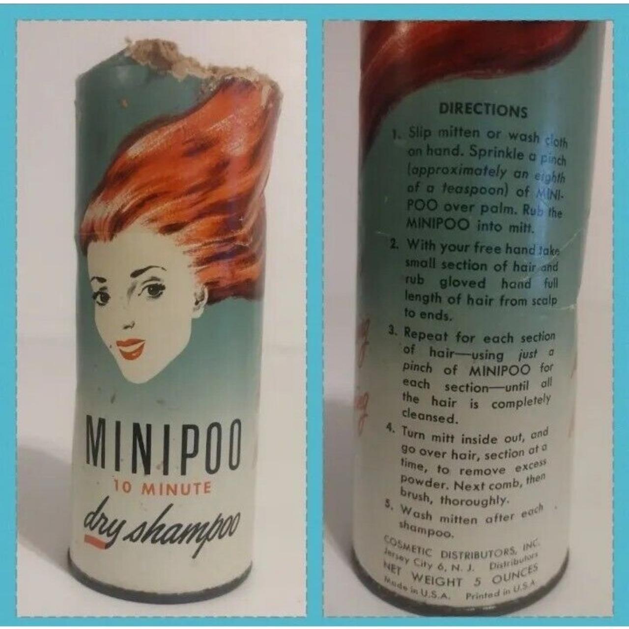 Vintage Minipoo dry shampoo shaker, container shows... - Depop