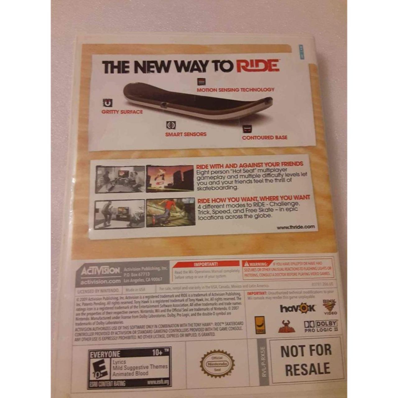 Tony Hawk Ride Skateboard Nintendo Wii Game... - Depop