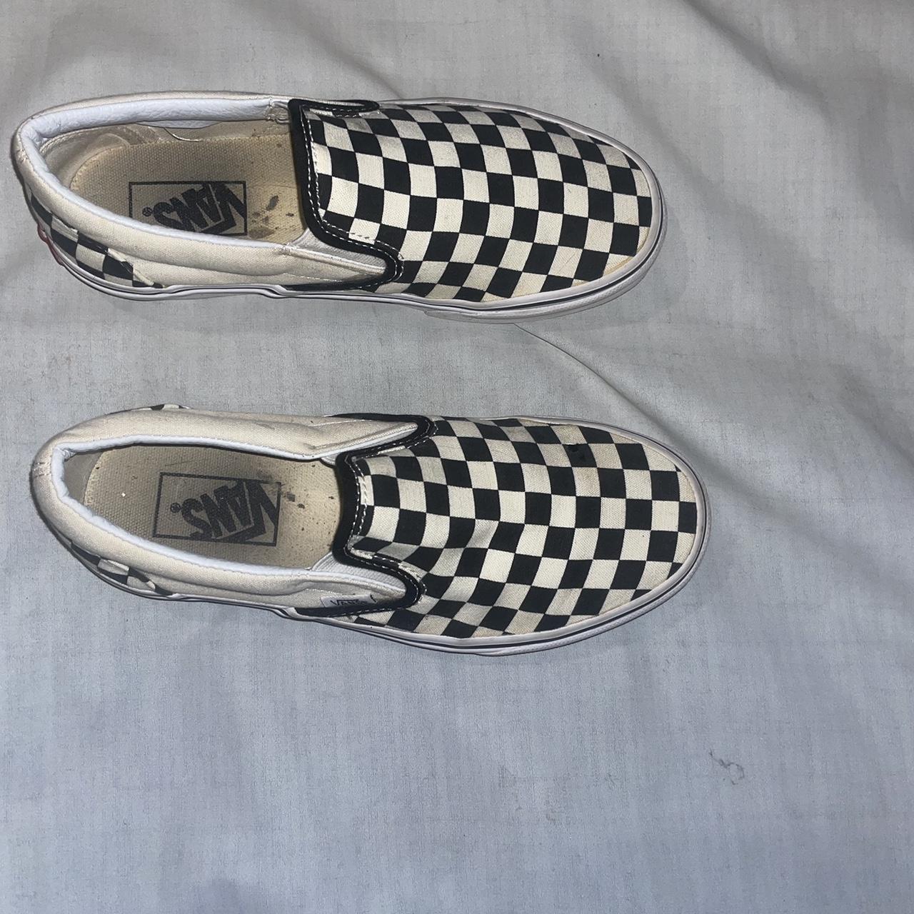 black and white checkered vans ★ woman’s size... | Depop