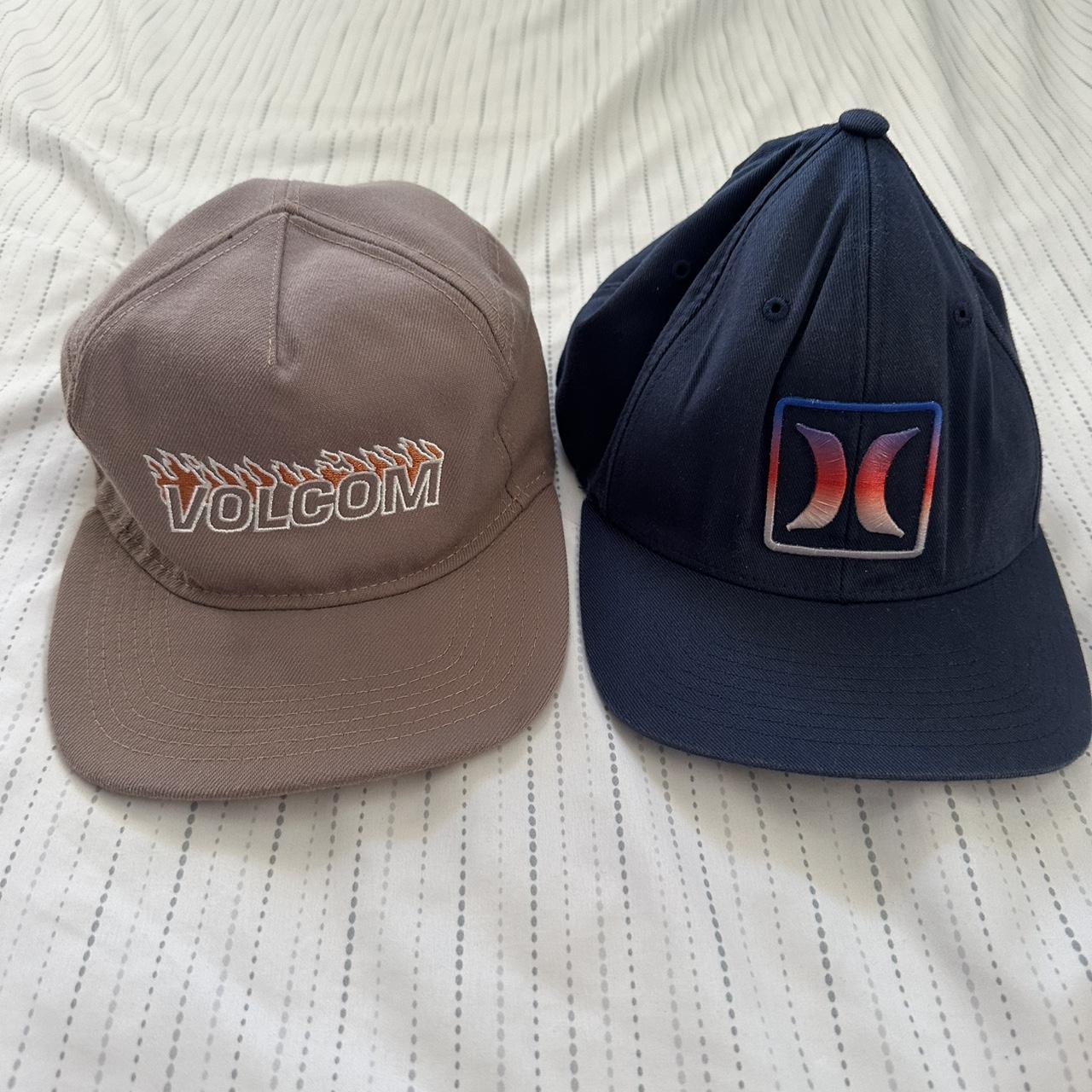 Volcom and Hurley hats - navy and brown #skater... | Depop