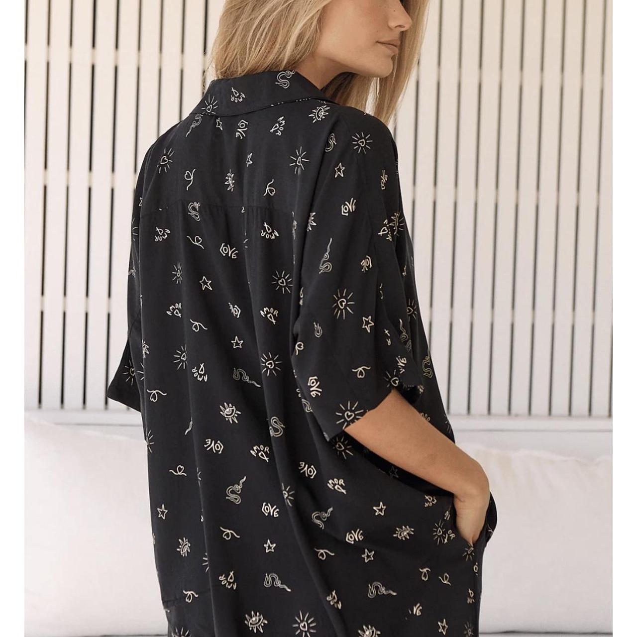 Jaase Samara oversized black button up shirt size... - Depop