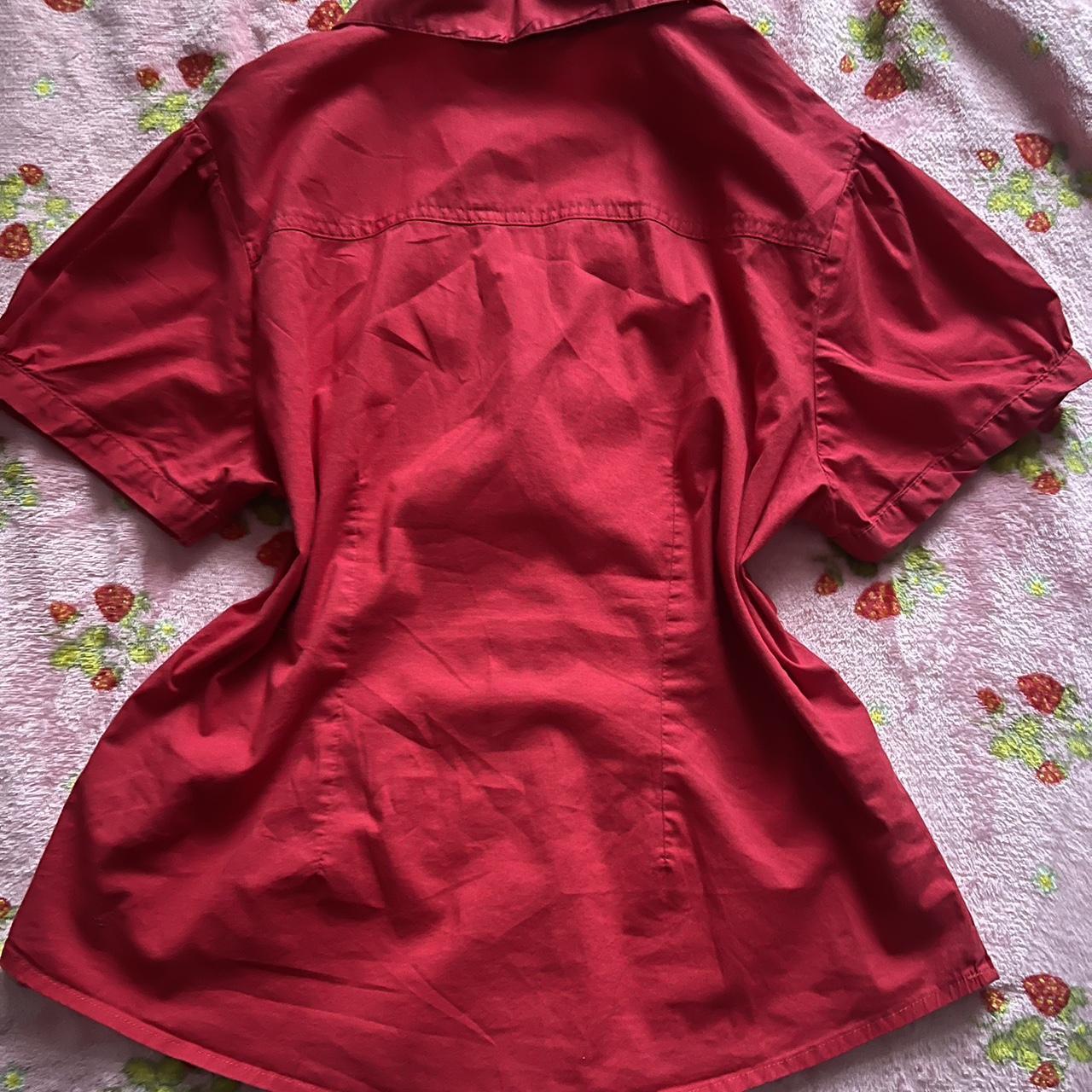 Cherry red blouse 🍒 🍒can fit multiple aesthetics... - Depop