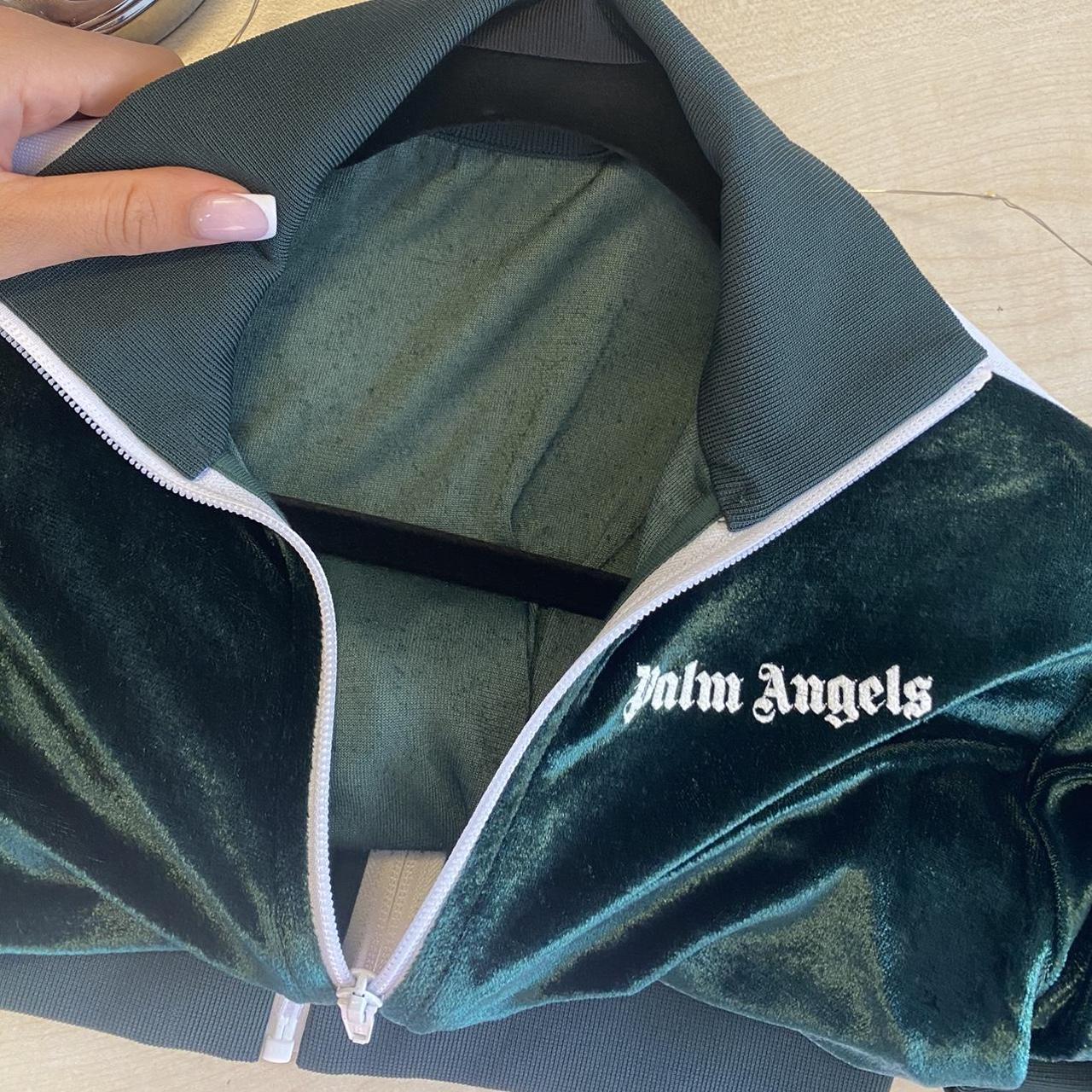 CROP PALM ANGELS TRACK TOP VELOUR pretty sure i... - Depop