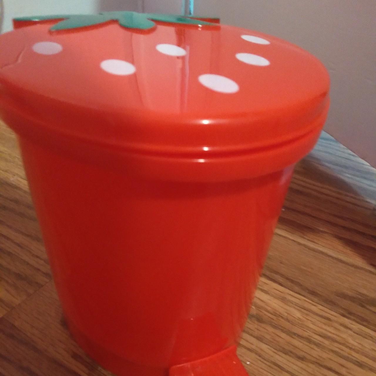 KAWAII RED TRASH CAN!!!! small btw (not actually... - Depop