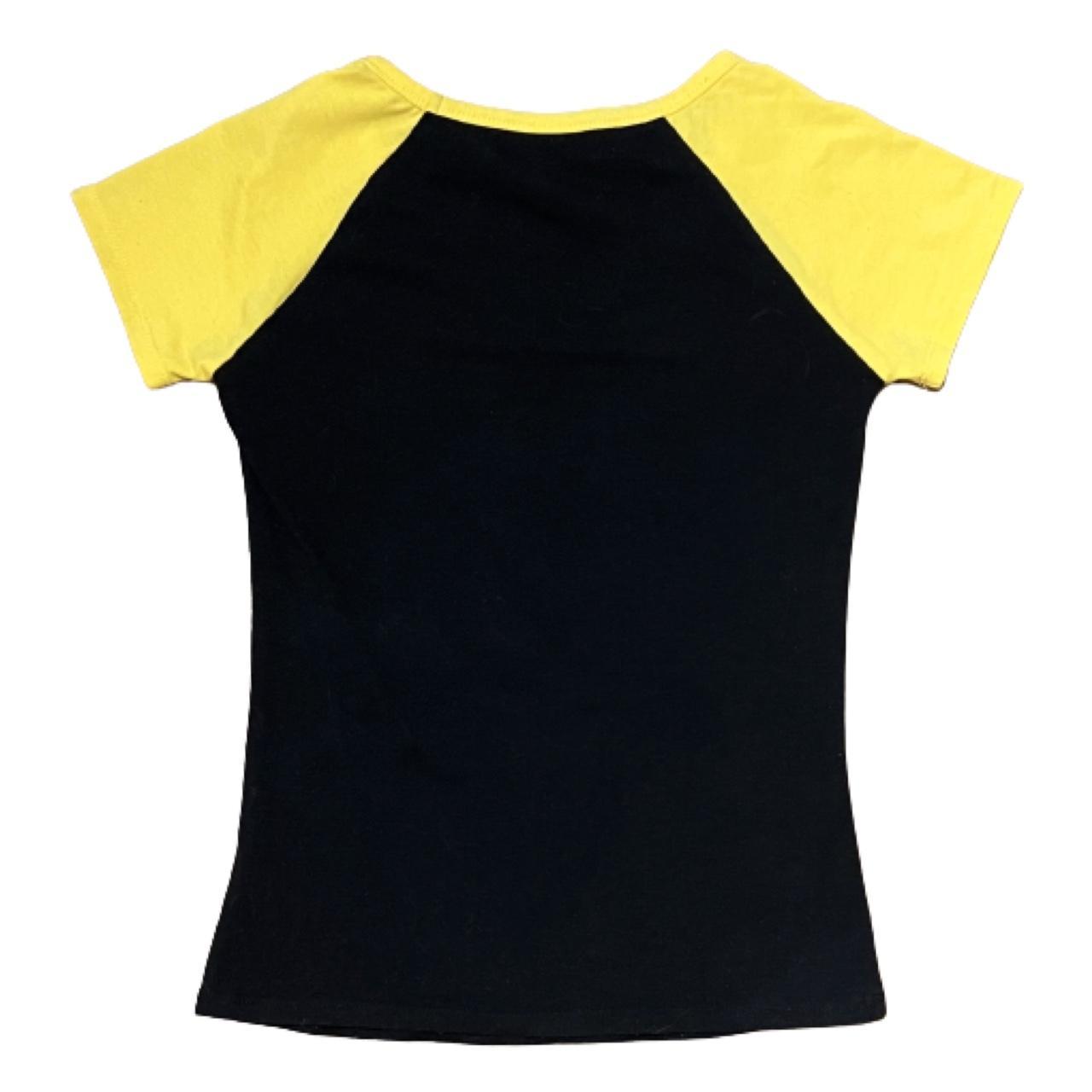 Graphic Black & Yellow Rhinestone T-Shirt 💛 ☆ ☆... - Depop