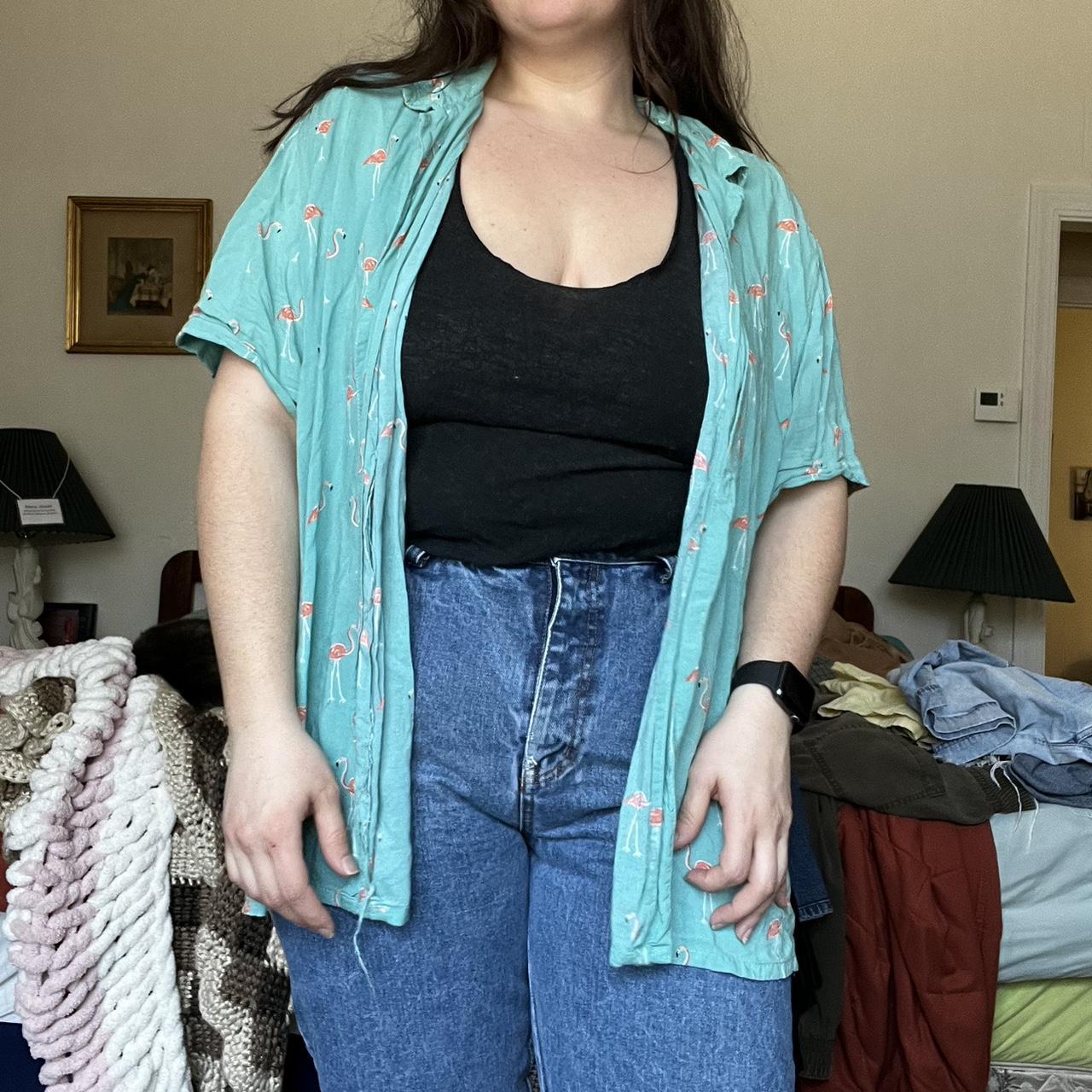 Primark light blue flamingo shirt Size: XL Perfect... - Depop