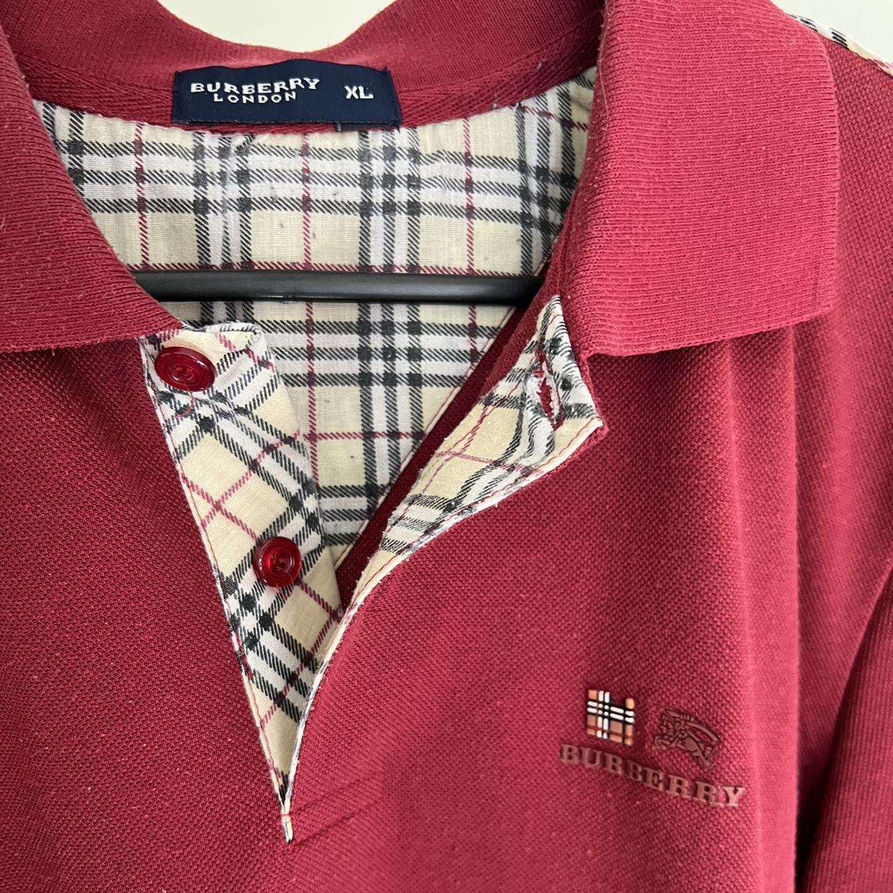 Vintage Burberry polo Size men’s XL, fits a Large... - Depop