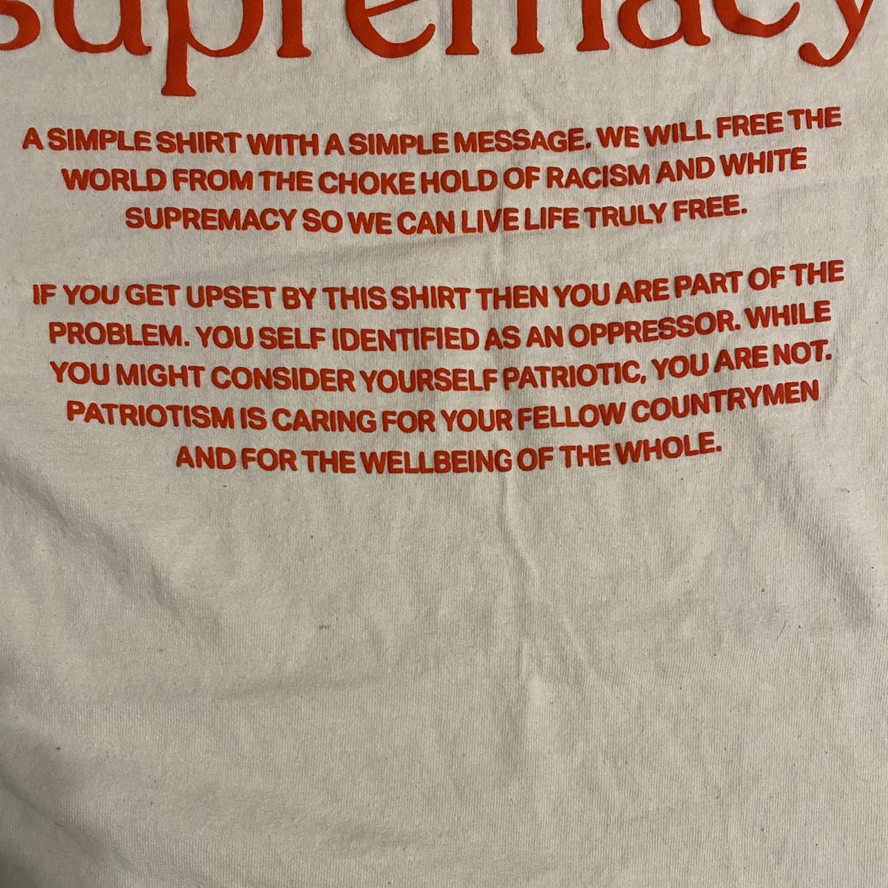 “Free The World From Supremacy” Shirt never worn and... - Depop