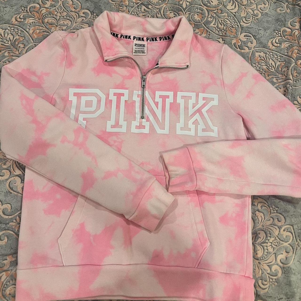 Victoria’s Secret Pink Quarter-Zip Pullover... - Depop