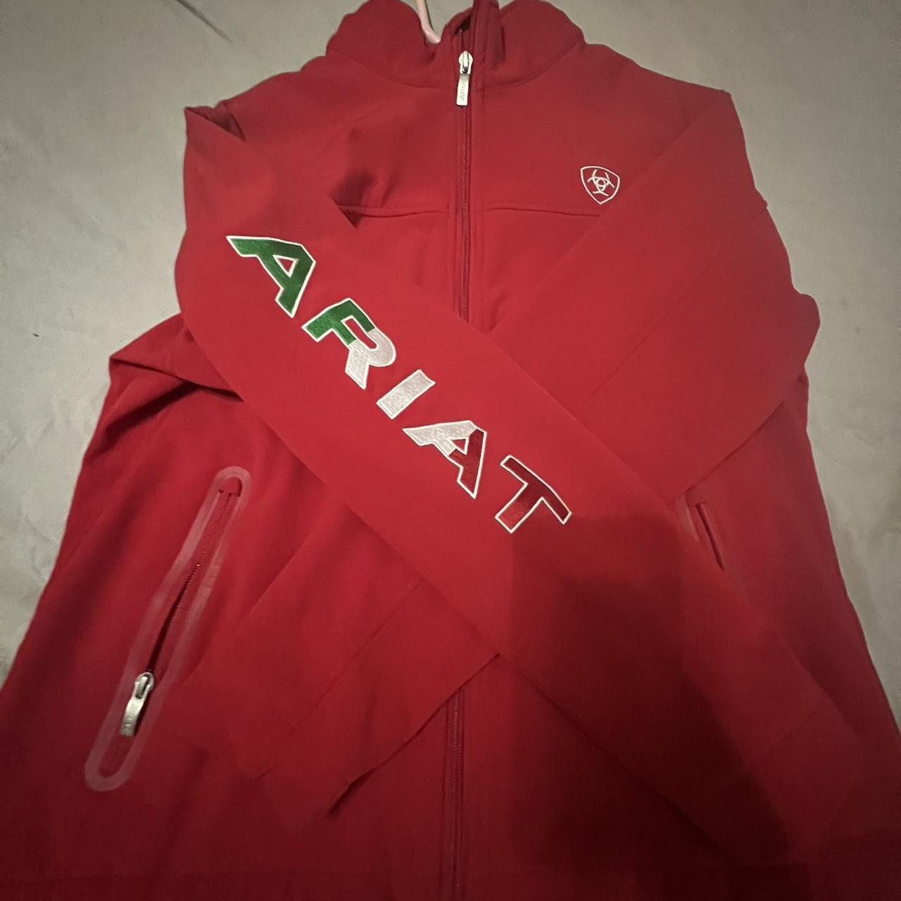 Red arias jacket with Mexico flag Only worn a hand... - Depop