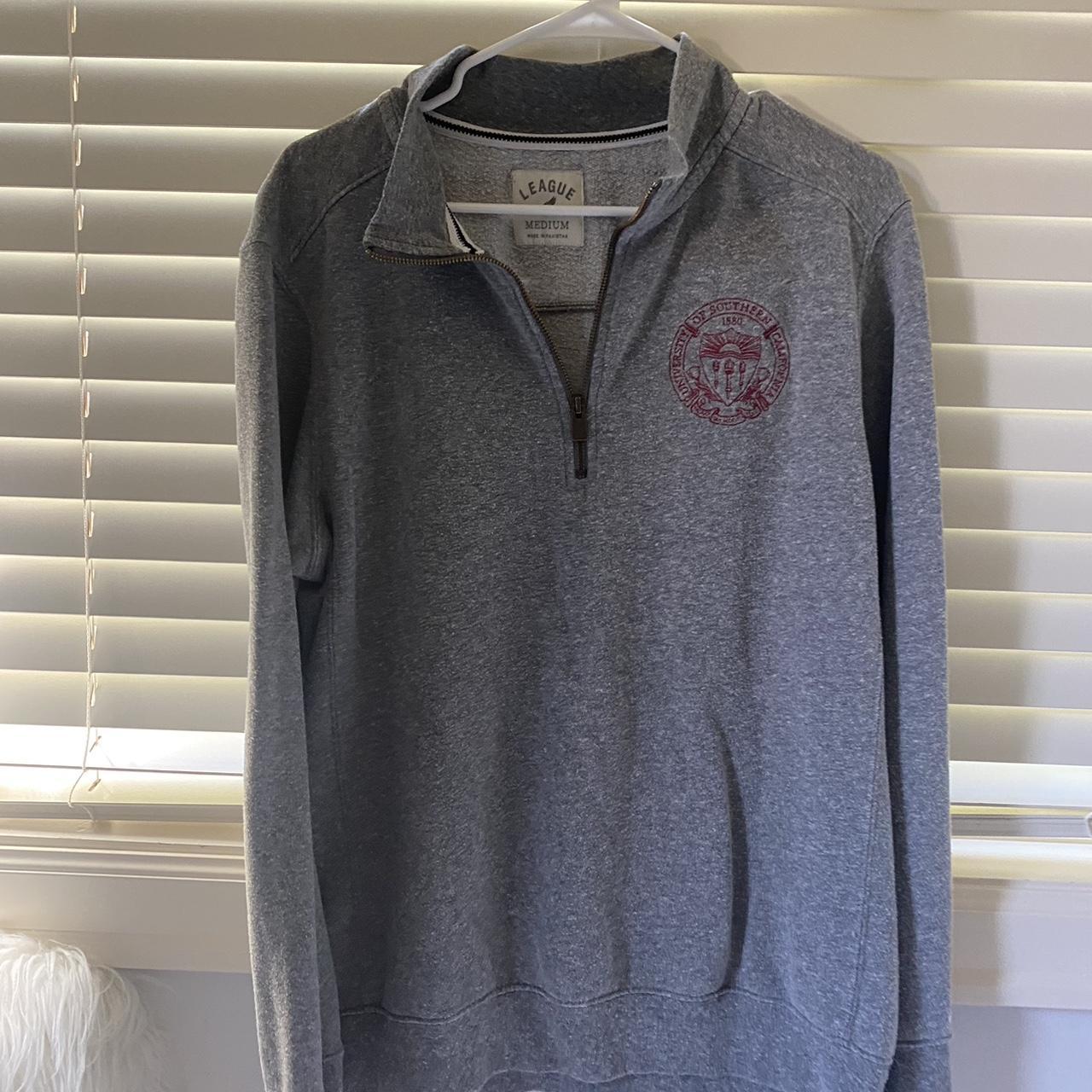 USC college half zip grey - Depop