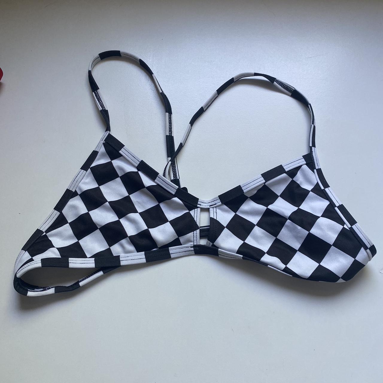 Jolyn Checkered Swim Top - Depop