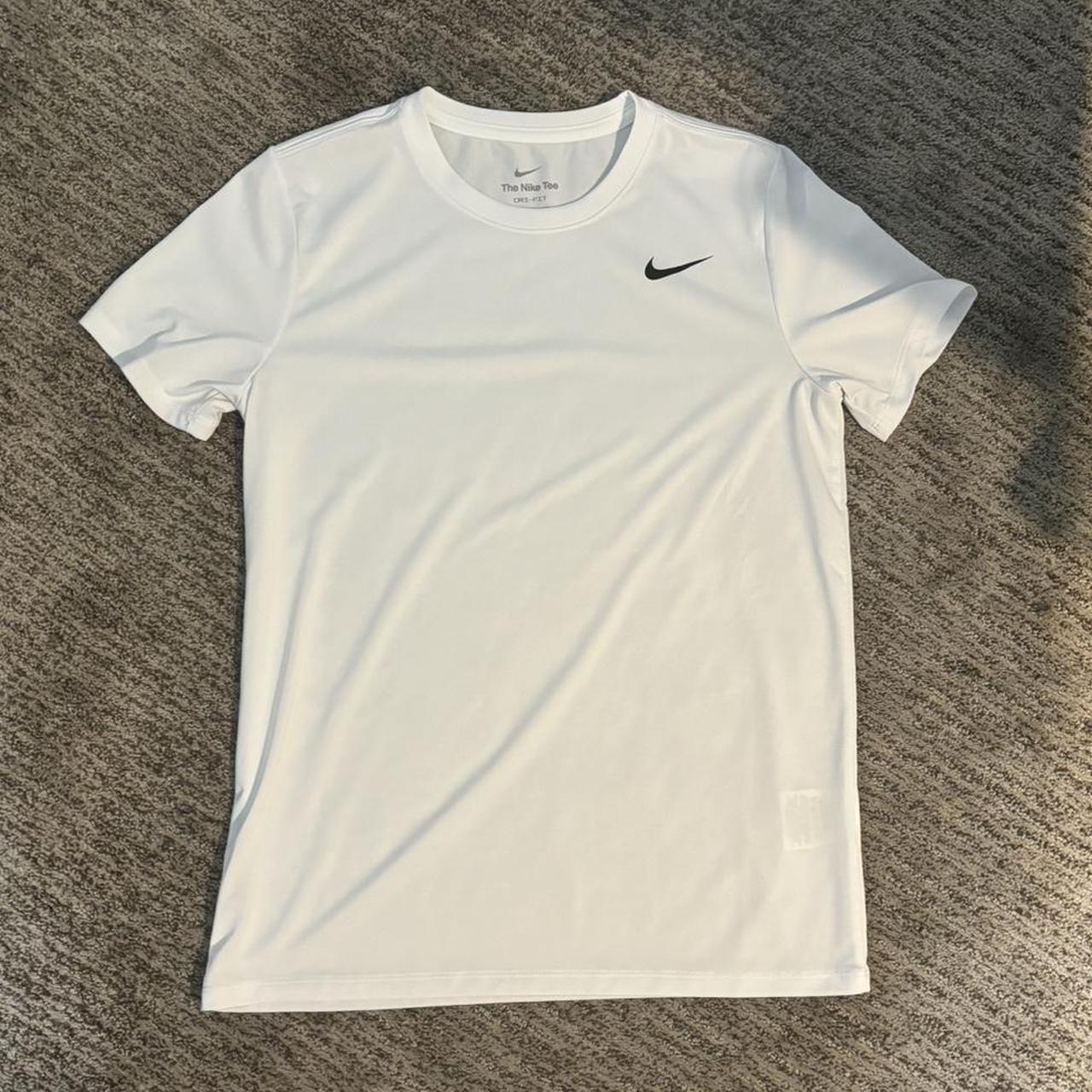 small white nike dri-fit tee #nike #nikeshirt... - Depop