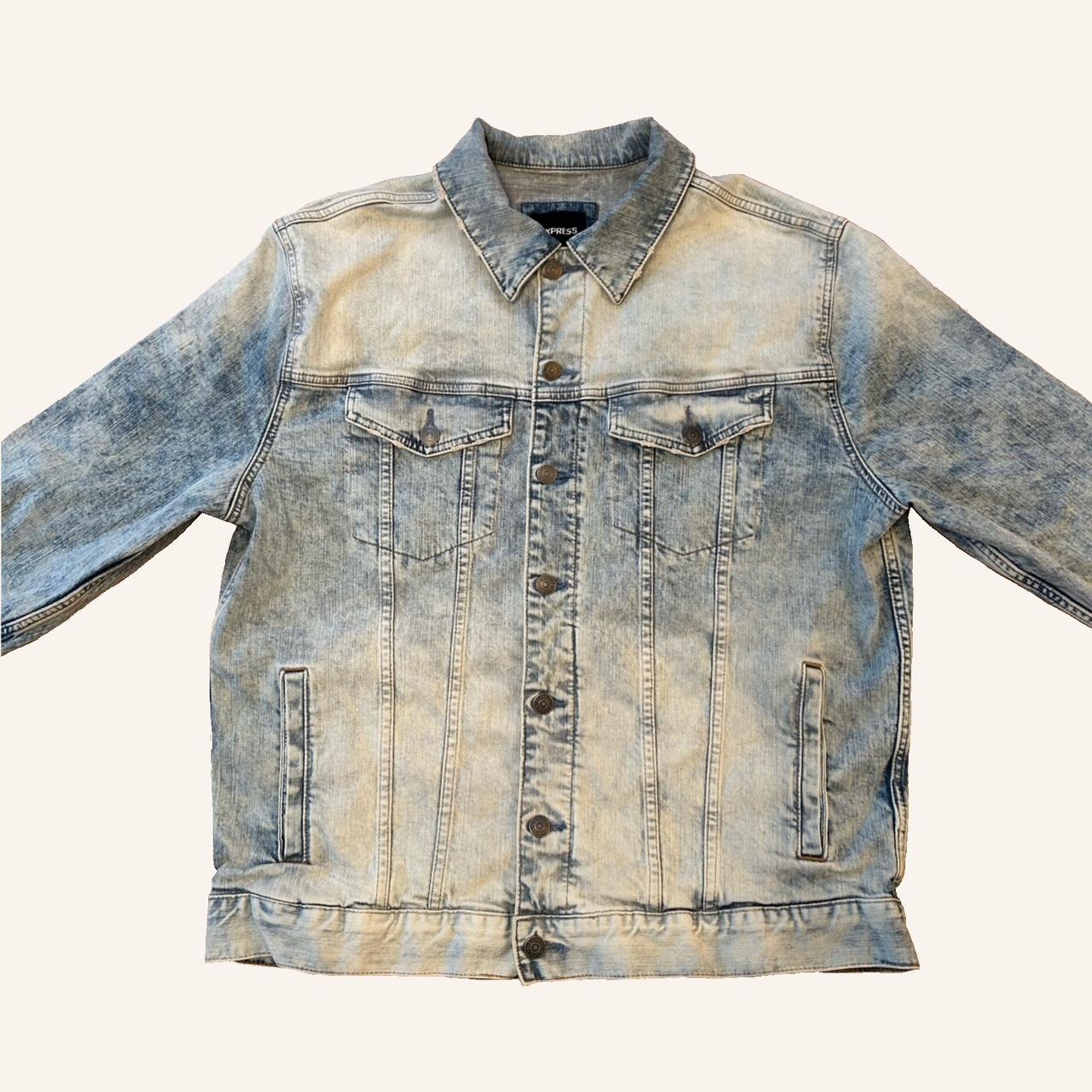 Light washed Express denim jacket #denim #jacket - Depop