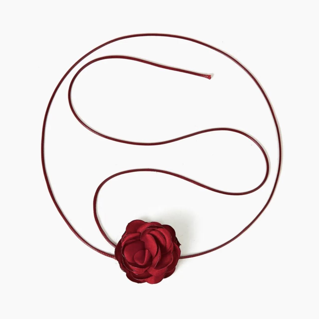 red rose choker string necklace!! 🌹🌹🌹 one size and... - Depop