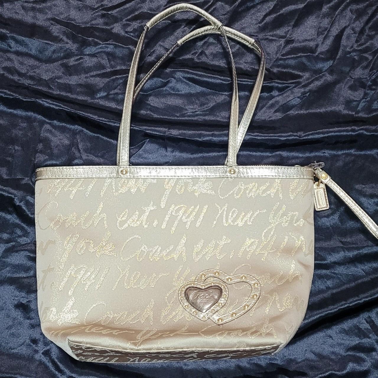 Coach new york script bag Used in good condition... - Depop