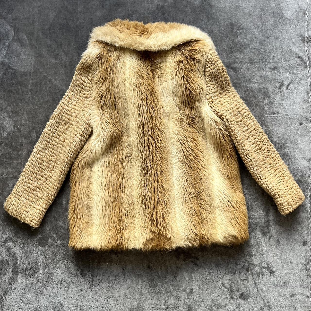VINTAGE 1970s ASTRAKA label faux fur coat with thick... - Depop