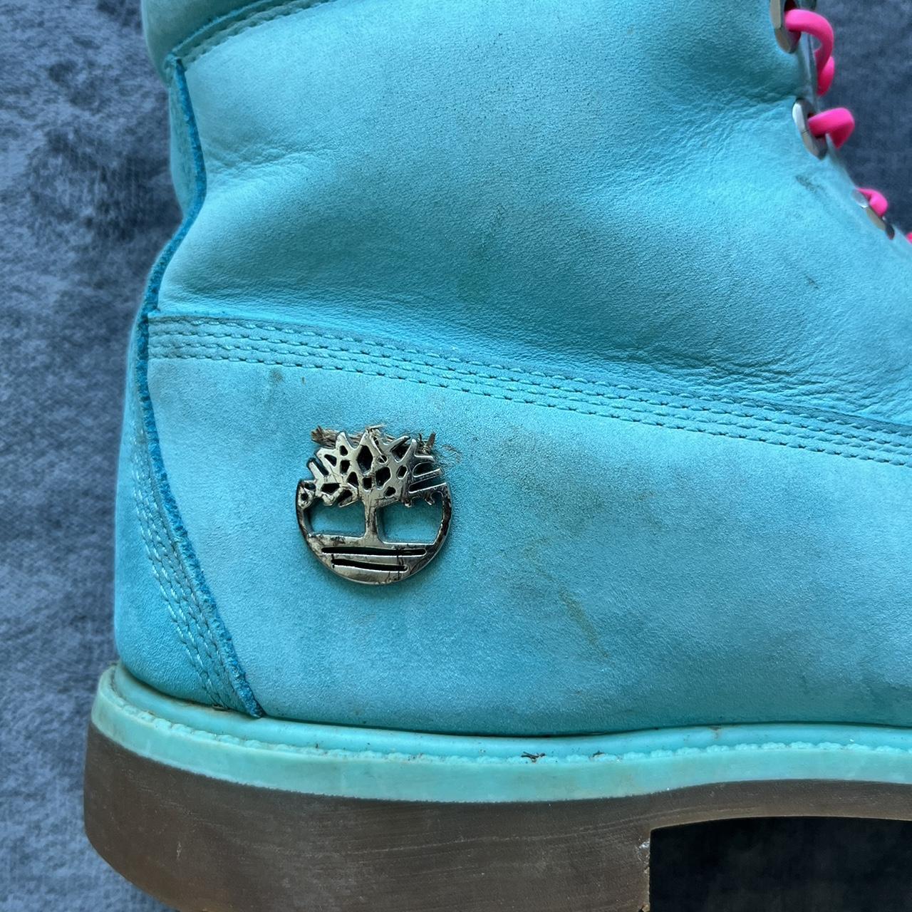Turquoise TIMBERLAND leather boots, the absolute... - Depop