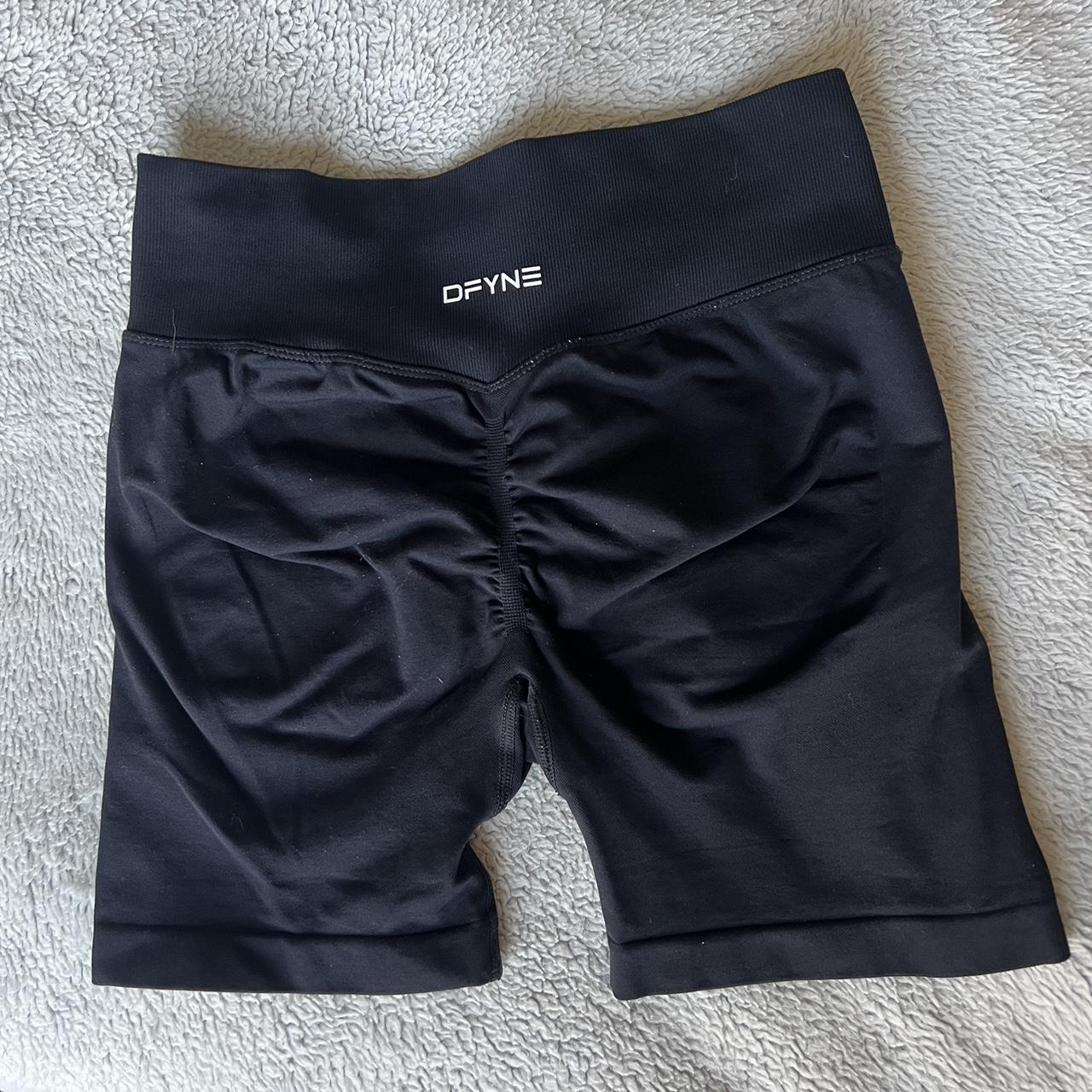 DFyne black dynamic shorts size medium, been worn a... - Depop