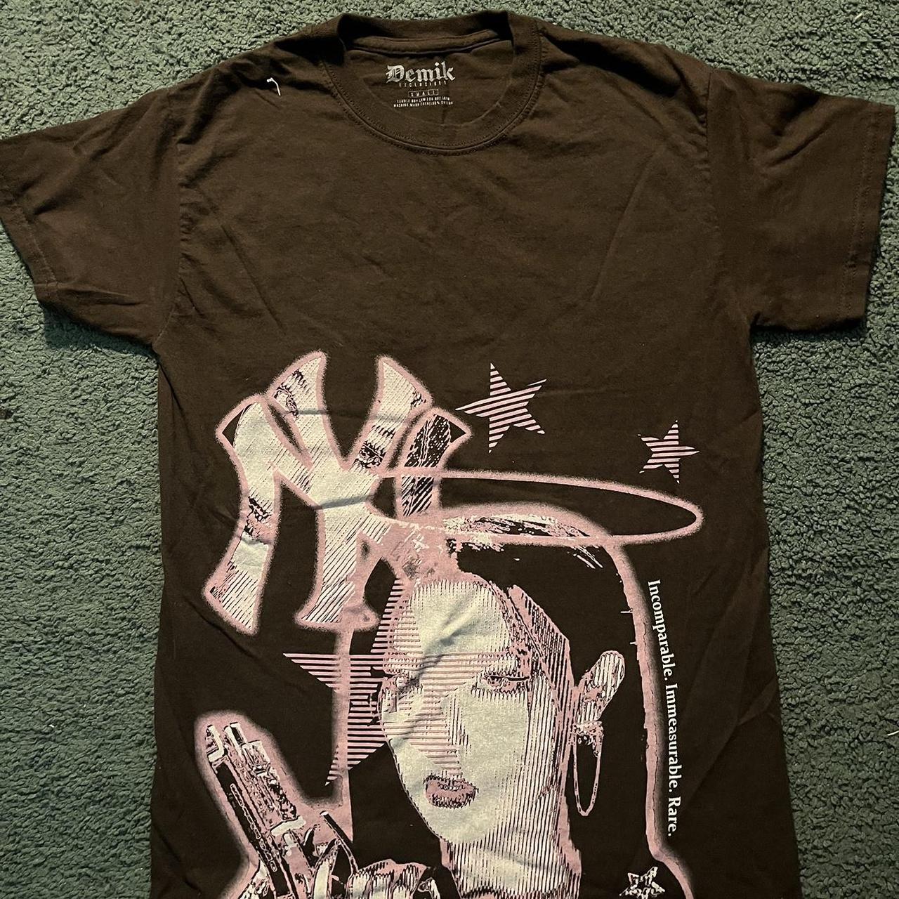 Demik brown graphic tee #graphic tee #demik - Depop