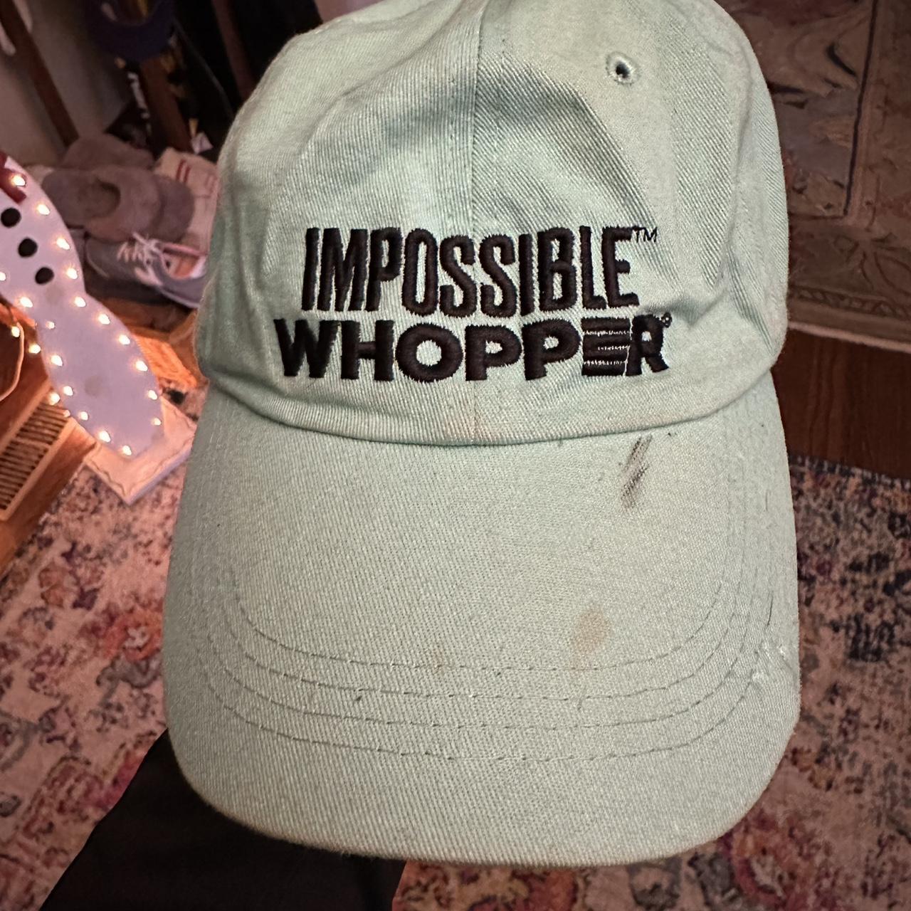 mint green impossible whopper burger king baseball... - Depop