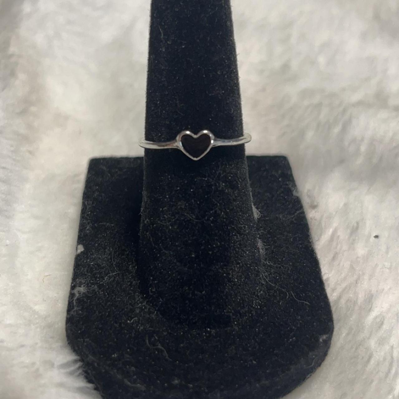 Silver heart ring with a simple, minimalist design... - Depop