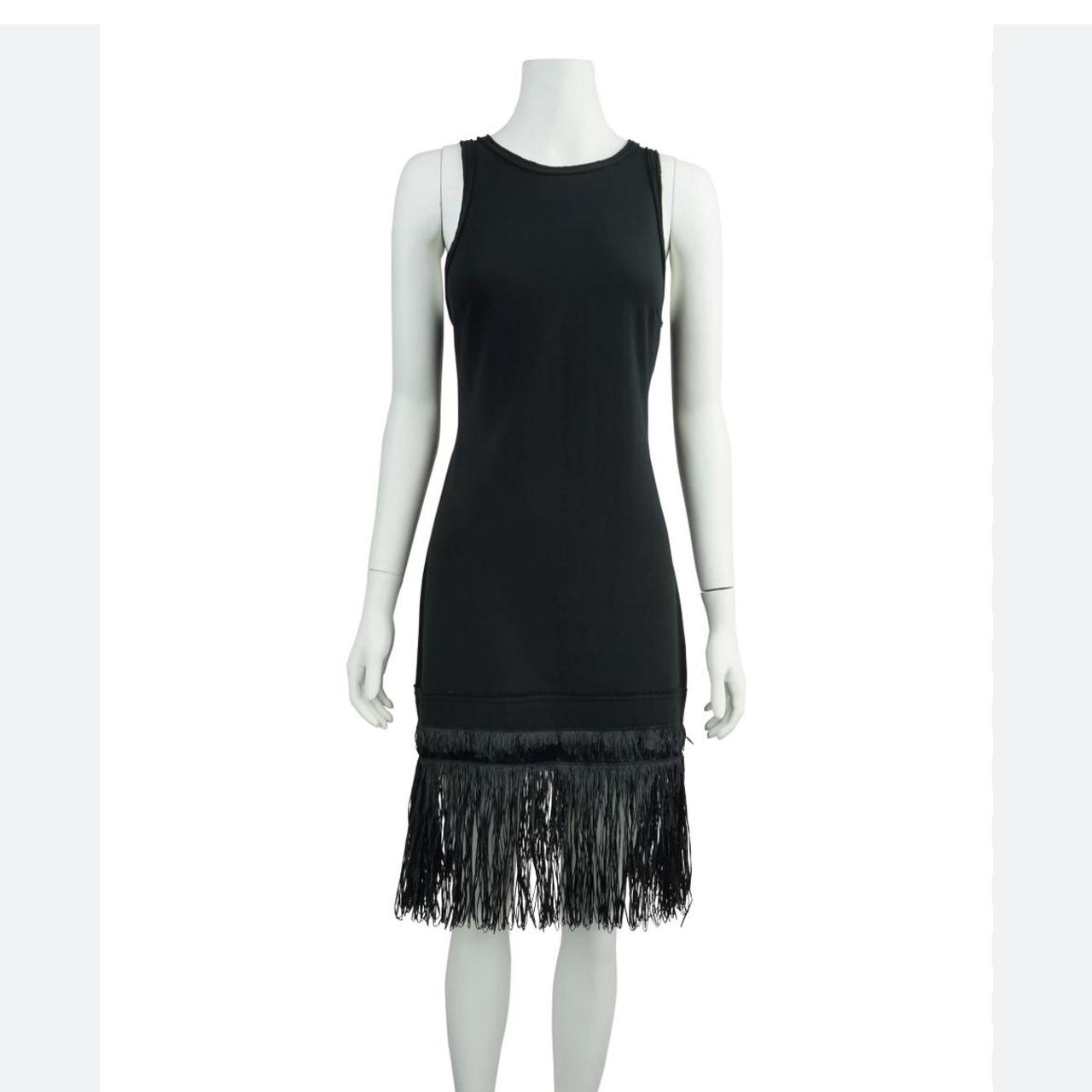 Kitx black raffia fringe dress size L Fits S-L... - Depop