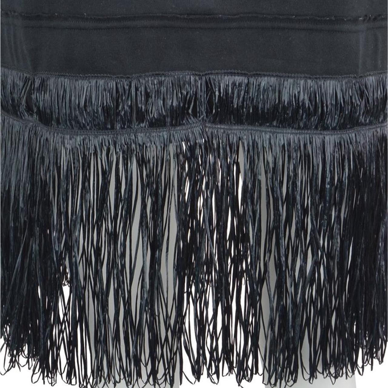 Kitx black raffia fringe dress size L Fits S-L... - Depop