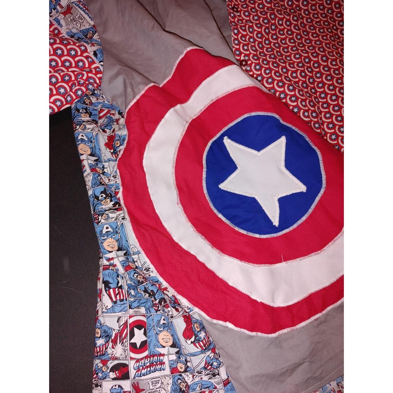 This is a custom made Captain America button down... - Depop