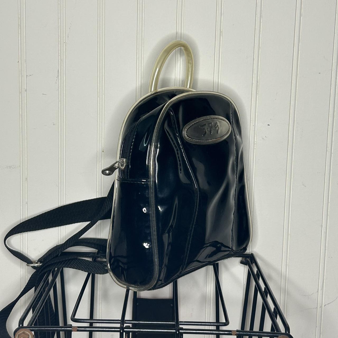 Mini Y2K backpack Brand: 5•7•9 All Black clear trim - Depop