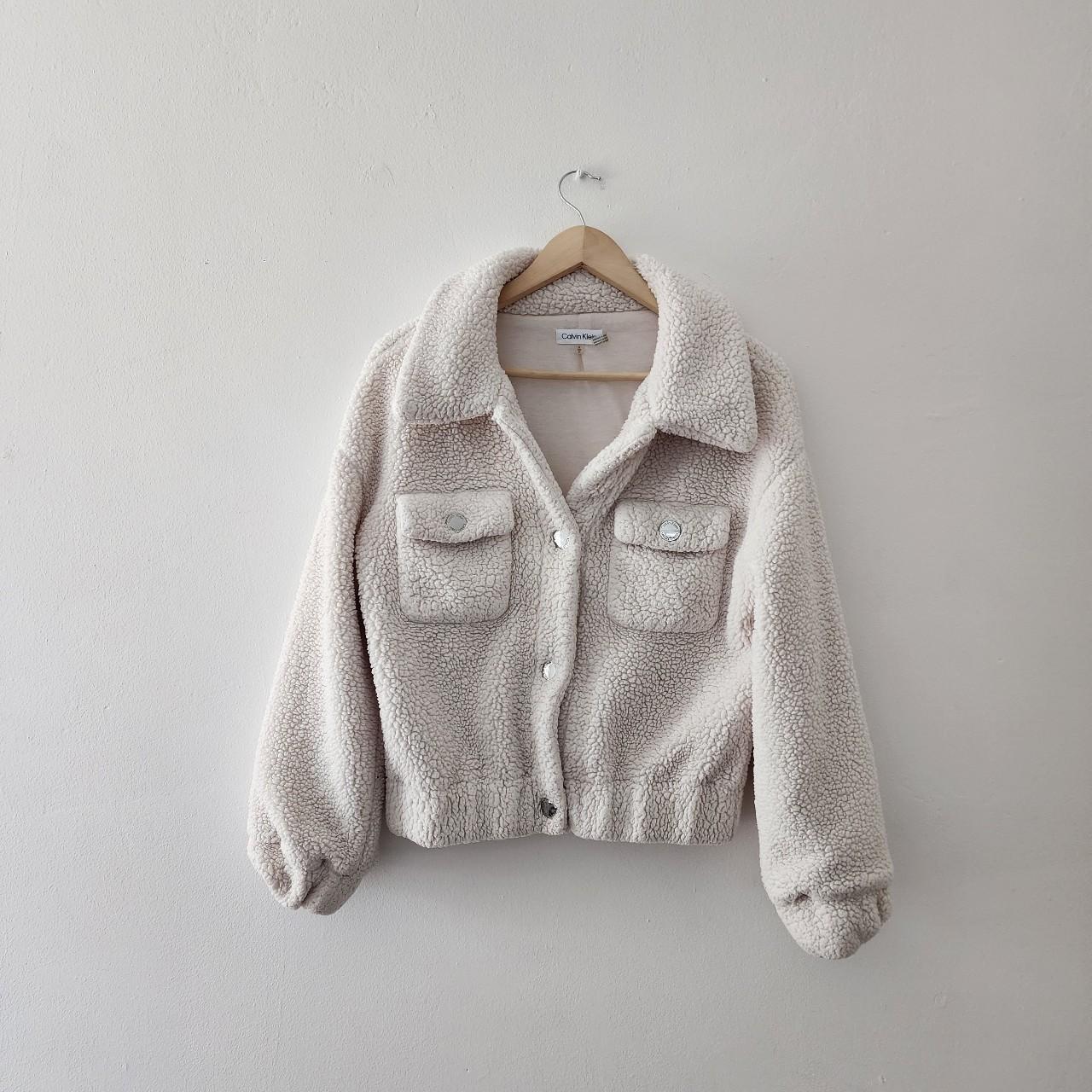 Brand: Calvin Klein | Off-white teddy jacket.... | Depop