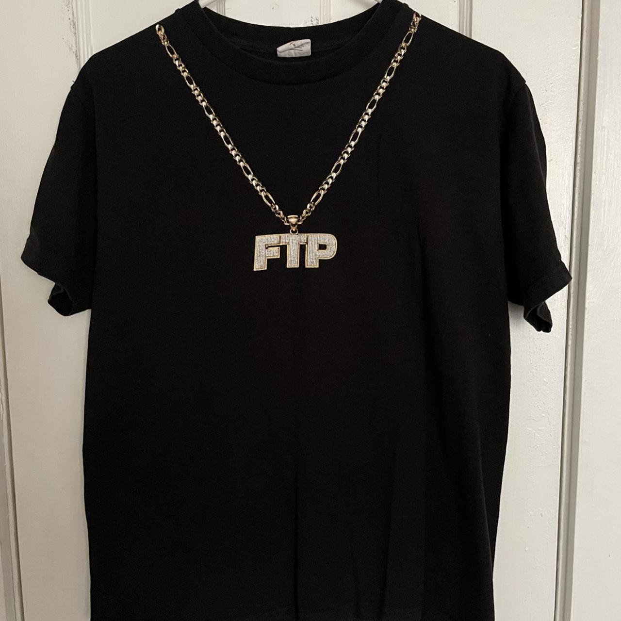 FTP Men's Black and Gold T-shirt | Depop