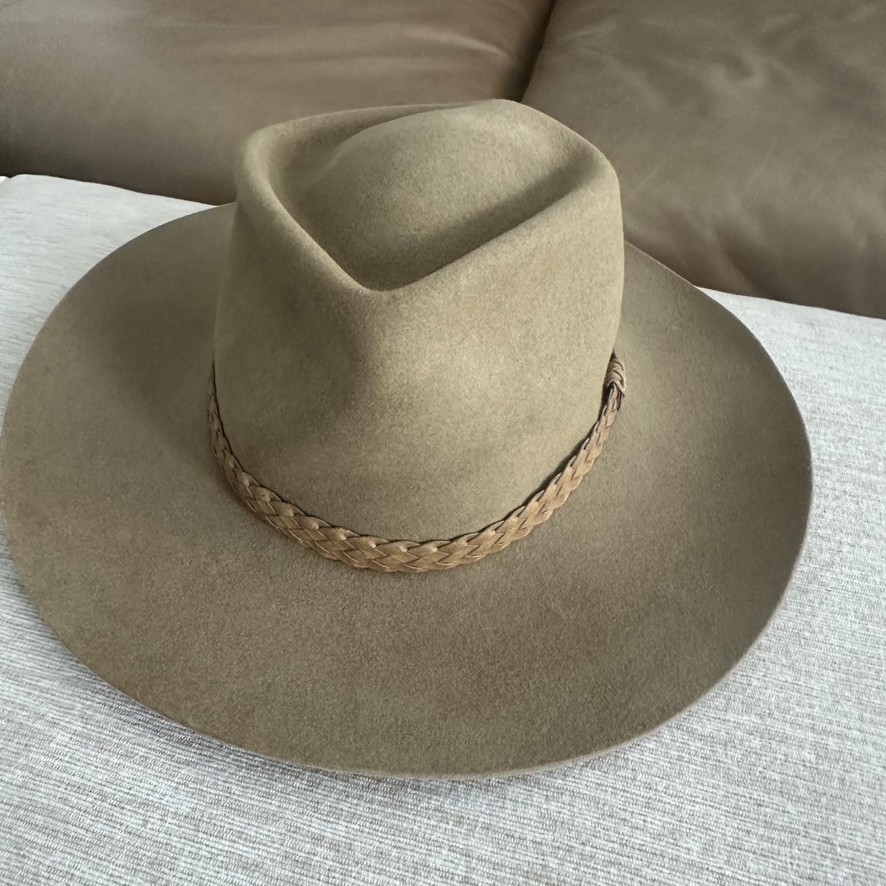 Tan and brown Akubra hat, great quality, the sticker... | Depop