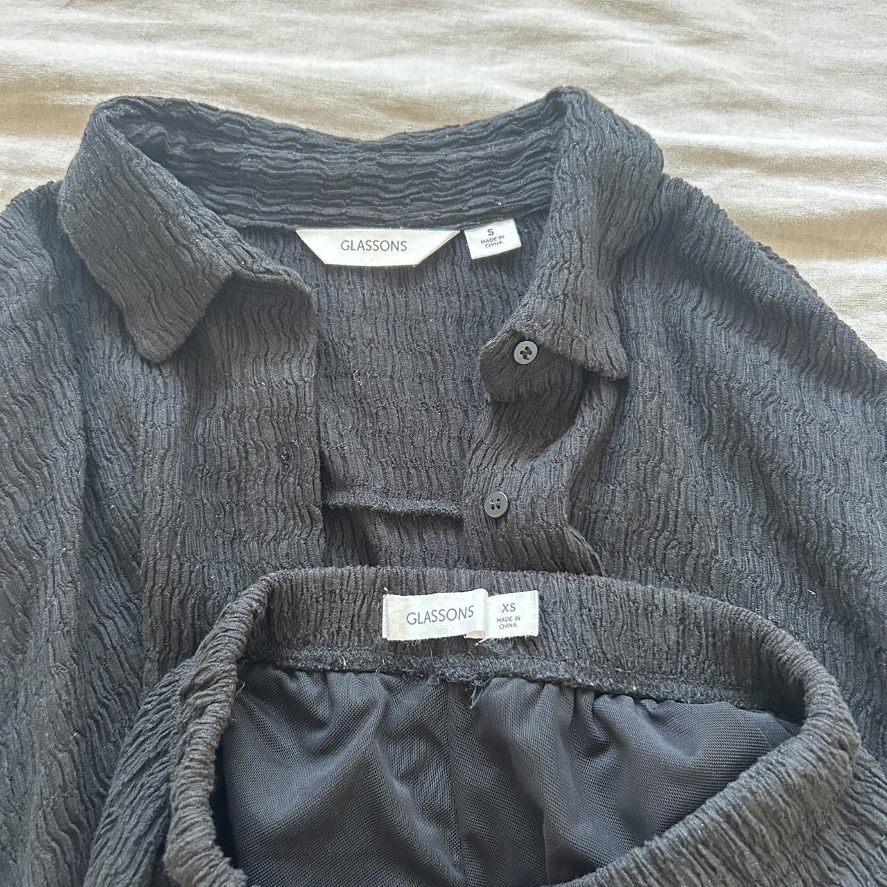 GLASSONS BUTTON UP AND SHORTS WRINKLED LINEN SET... - Depop