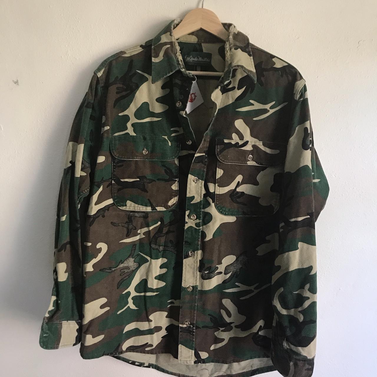 Vintage Camo Gander Mountain Button up Size:... - Depop